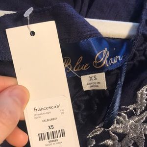 Francesca's Collections | Dresses | Blue Rain Bohemian Embroidered Navy ...